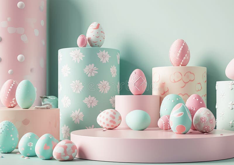 Happy Easter Abstract Art of Colorful Easter Eggs Stock Illustration ...