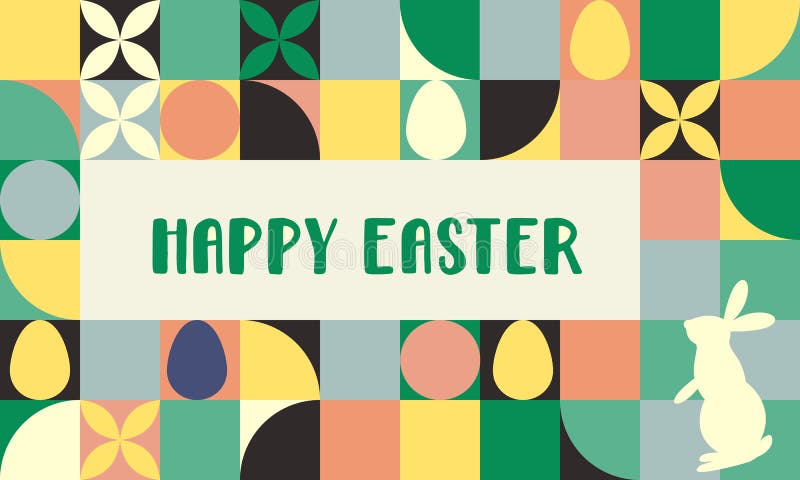 Happy Easter Abstract Geometric Background. Patterns.. Vector Easter ...