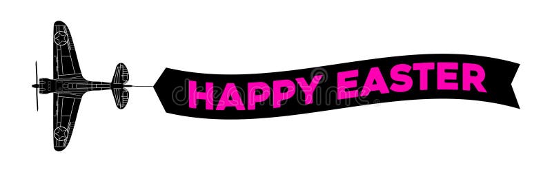 Happy Easter Advertisement Banner Stock Vector - Illustration of plane ...