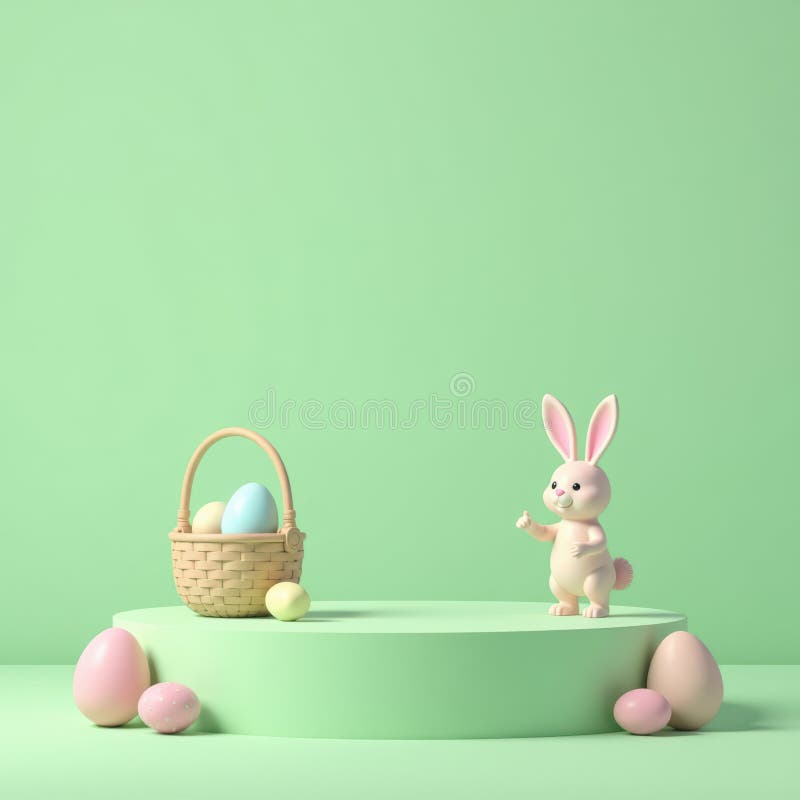 Happy Easter Podium. Pale Green Stock Illustration - Illustration of ...