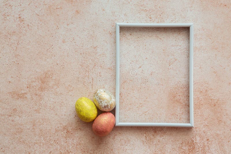 Happy Easter Background. Frame for Text with Easter Eggs. Easter Card ...