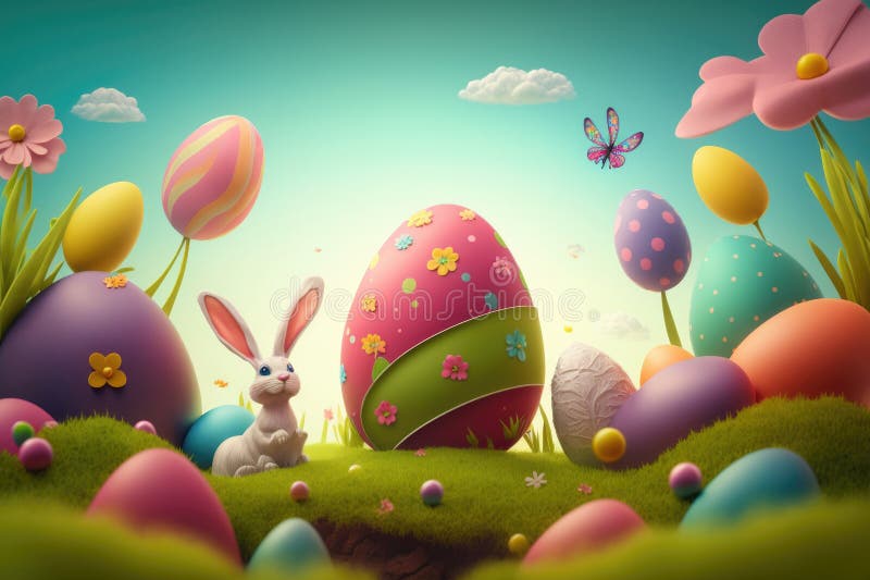 Happy Easter Background. Illustration AI Generative Stock Illustration ...