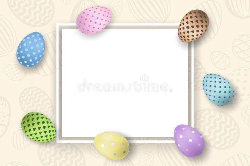 Happy Easter Background, Pastel Eggs Texture. Decoration Paper Frame ...