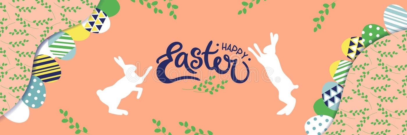 Easter Poster Horizontal Frame Border Background Stock Illustrations ...