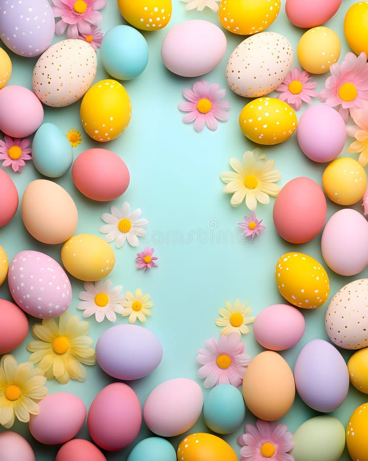 Happy Easter Background - Sweet Pastel Color Design Banner Stock Photo ...