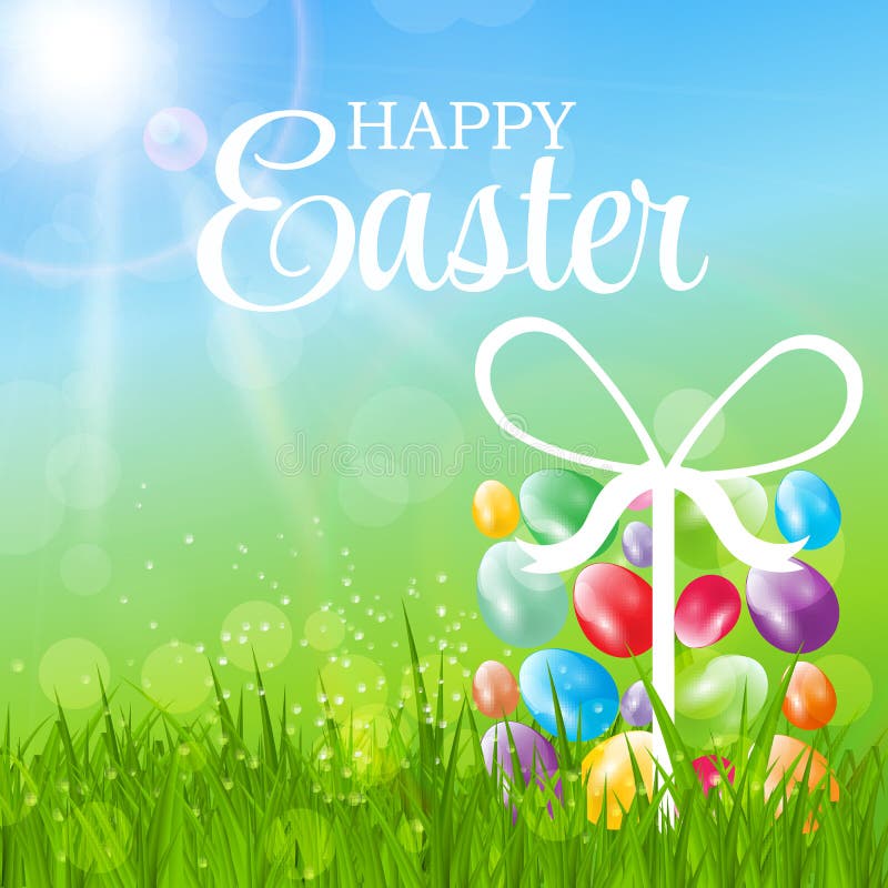 Happy Easter Background Vector Illustration Stock Vector - Illustration ...