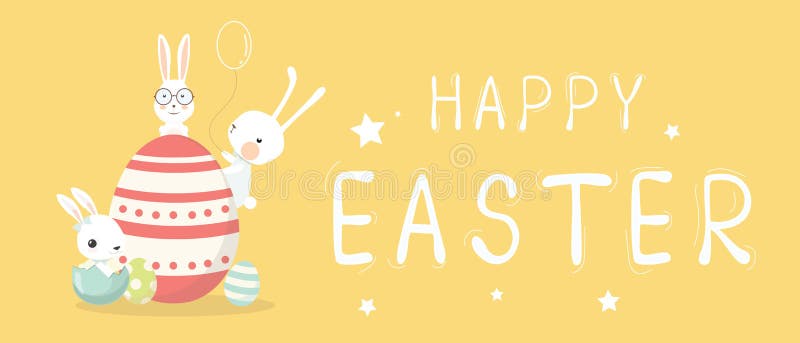 Happy Easter Banner stock vector. Illustration of bunny - 173246266
