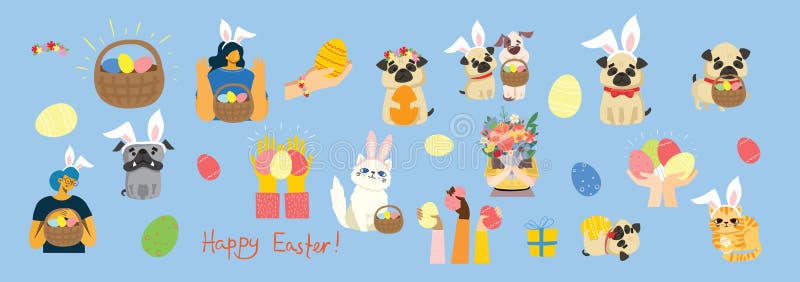 Happy Easter Banner. Modern Minimal Style. Horizontal Poster, Greeting ...