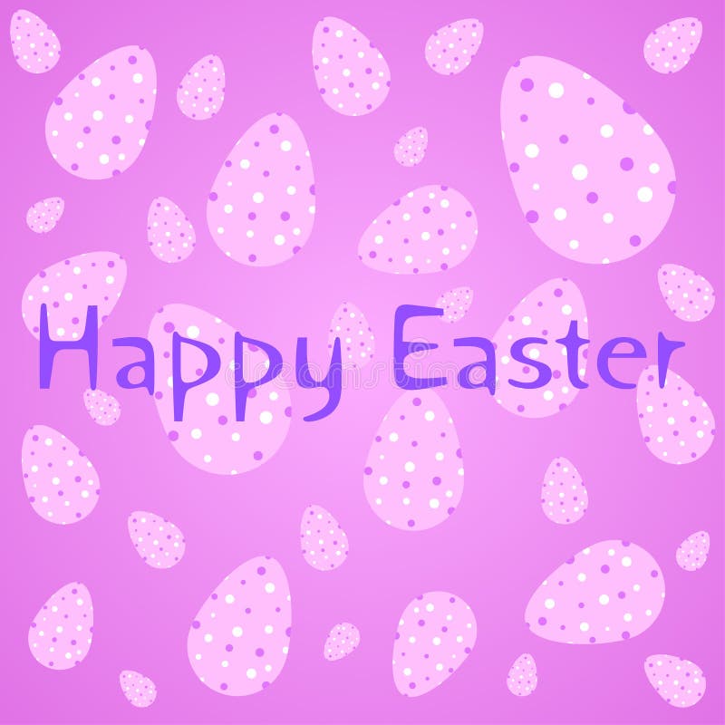 Happy Easter Banner on Pink Background Painted Eggs with Circle Stock ...