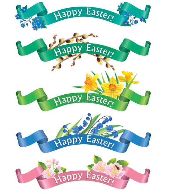 Happy Easter banners stock vector. Illustration of happy - 38563757