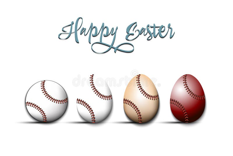 Happy Easter. Baseball Ball And Eggs Stock Vector - Illustration of ...