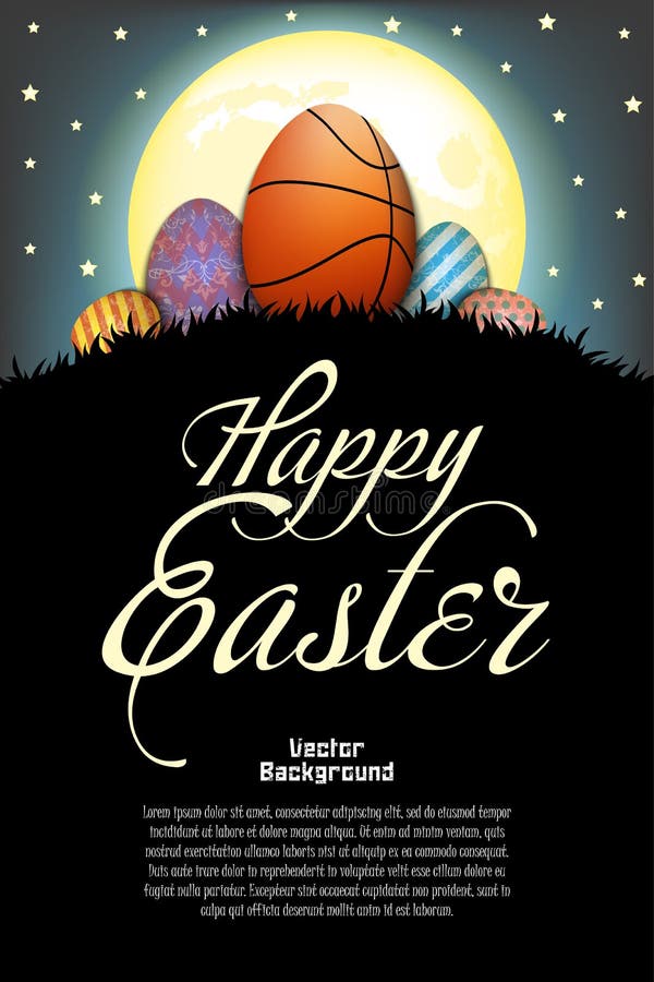 Happy Easter. Basketball Ball in the Form of Egg Stock Vector ...