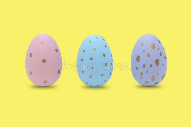 Happy Easter. Beautiful Colorful Eggs with Different Pattern on Yellow ...