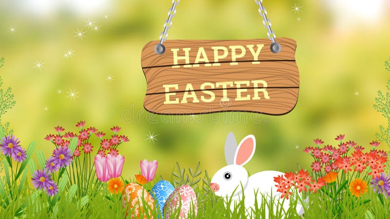Happy Easter Beautiful Images in Nature Stock Illustration ...