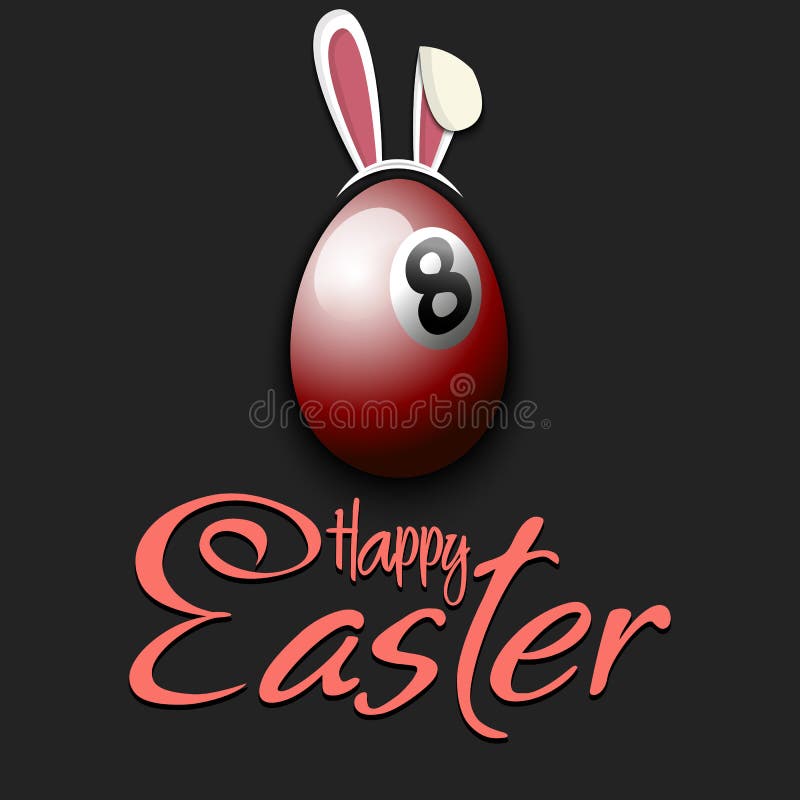 Happy Easter. Billiard Ball in the Form of a Egg Stock Vector ...
