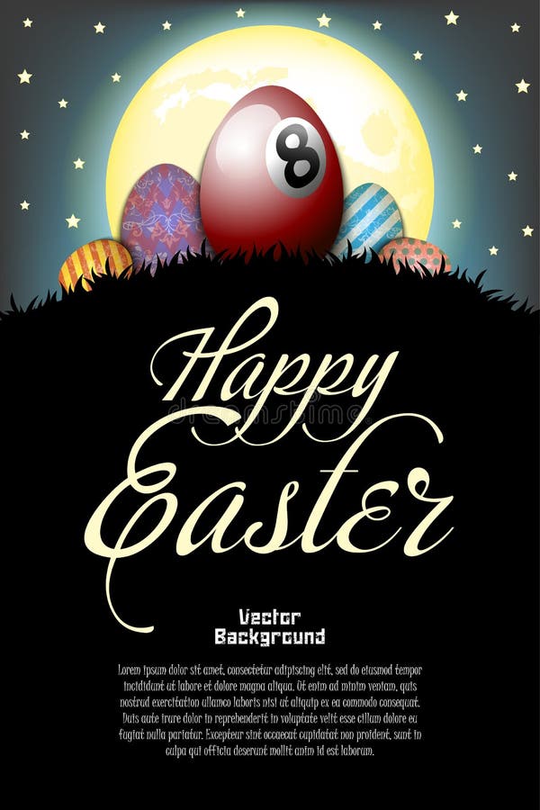 Happy Easter. Billiard Ball in the Form of Egg Stock Vector ...