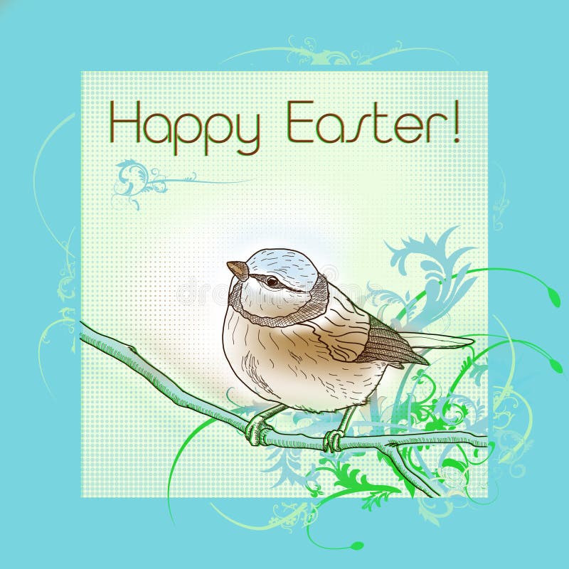 Happy easter bird stock illustration. Illustration of design - 18330474