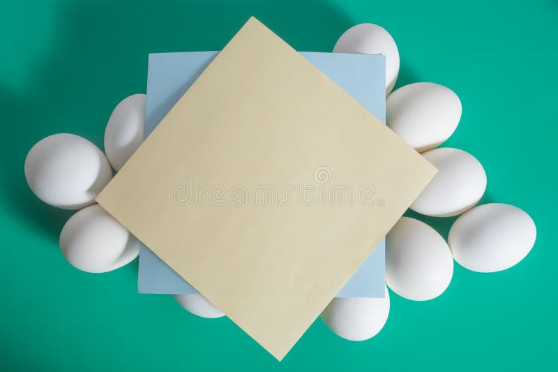 Happy Easter. Blank Paper Card in Easter Egg on Vibrant Green ...