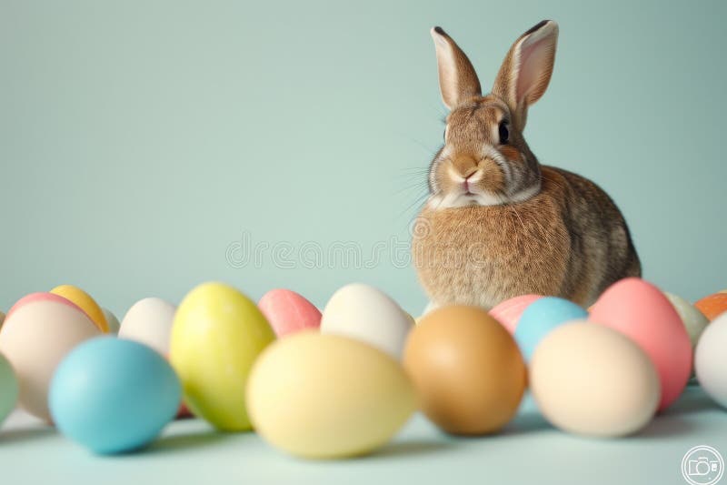 Happy Easter Bohemian Eggs Sweets Basket. White Ivory Bunny Negative ...