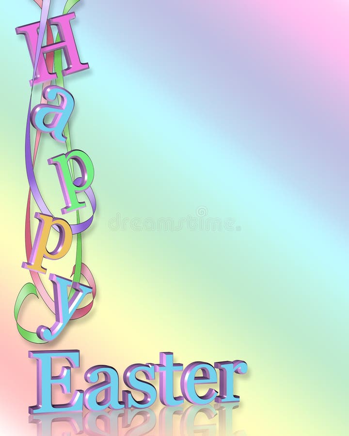 Easter Border Ribbons Bunnies Stock Illustration - Illustration of ...
