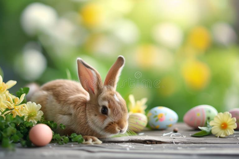 Happy Easter Bubbly Eggs Basket Basket. White Orange Slice Bunny Visual ...