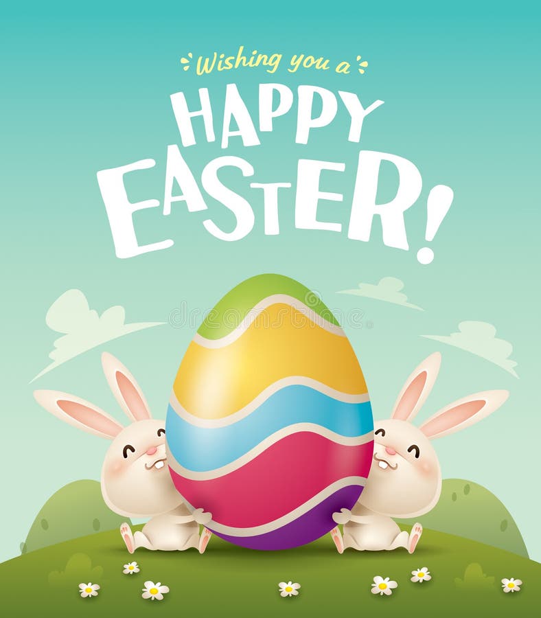 Happy Easter! stock vector. Illustration of bunny, easter - 67573098