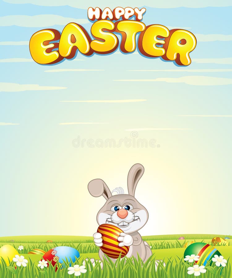 Happy Easter Bunny Background Stock Vector - Illustration of vertical ...