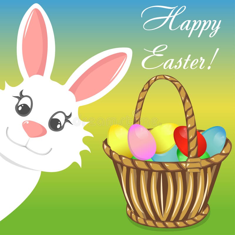 Easter Bunny Basket Stock Illustrations – 28,502 Easter Bunny Basket ...