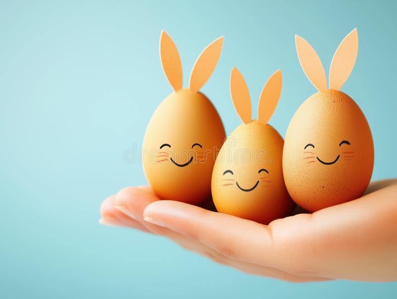 Happy Easter Bunny Eggs stock photo. Image of cheerful - 357157812