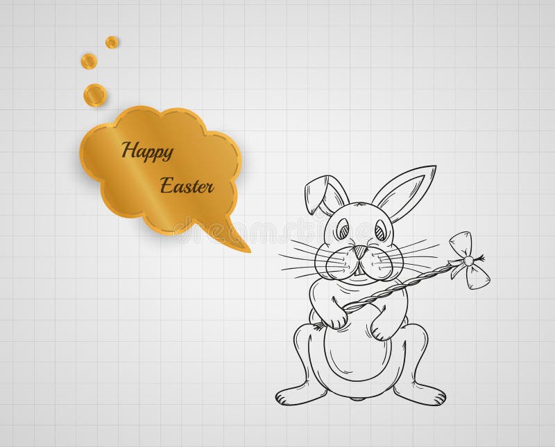 Happy easter with bunny stock vector. Illustration of pomlazka - 49413655