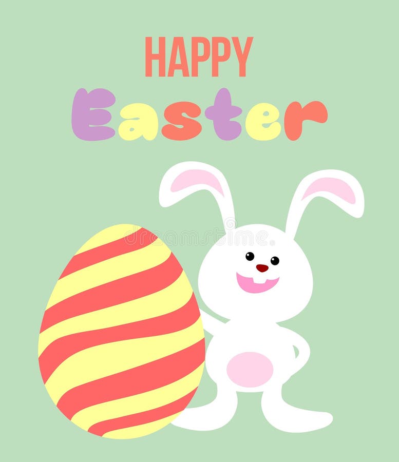 Happy Easter. Easter Bunny with a Painted Egg Stock Vector ...