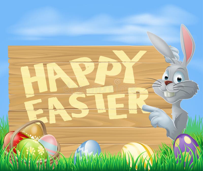 Happy Easter Sign stock vector. Illustration of grass - 29518833