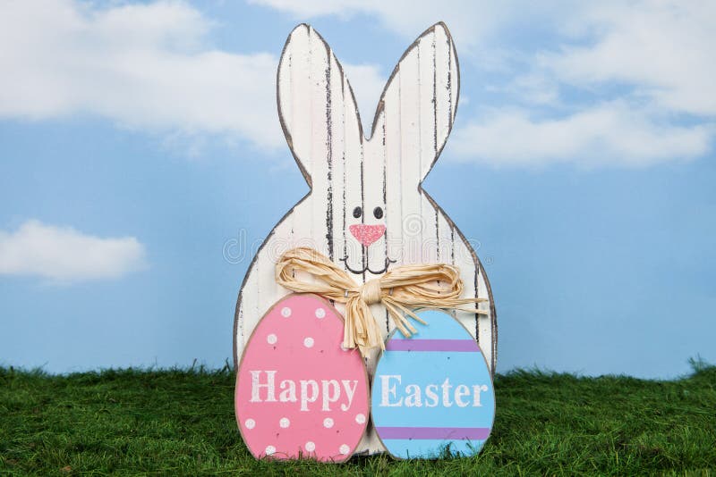 Happy Easter Bunny stock image. Image of sign, object - 88646267