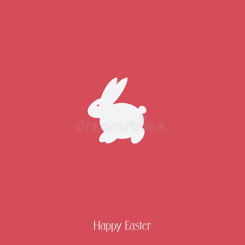 Happy Easter Bunny Silhouette on Red Background Stock Vector ...