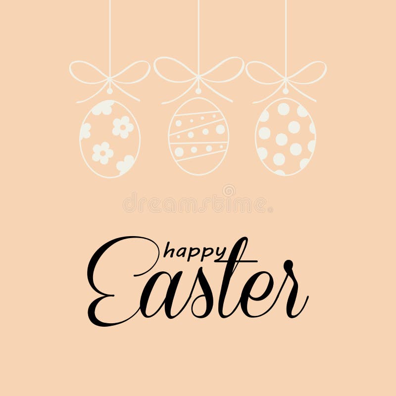 Happy Easter Calligraphy Greeting Card Easter Eggs Hunt Bunny