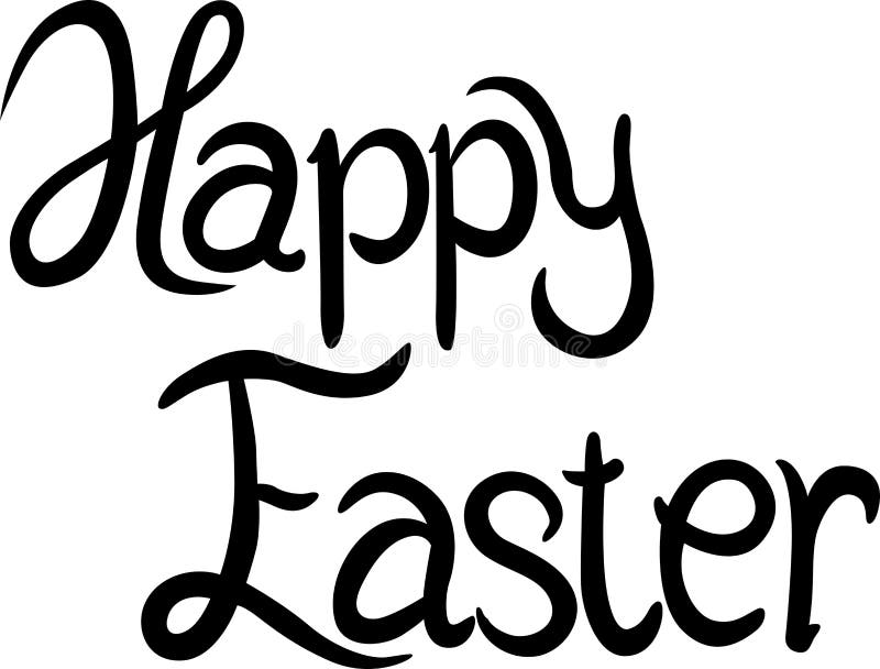 Happy Easter - Calligraphy Text Stock Vector - Illustration of handmade ...
