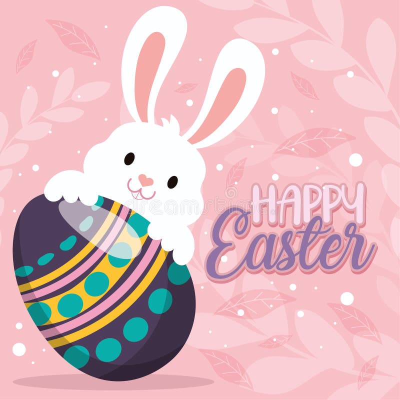 Happy Easter Car Bunny and Easter Eggs Vector Stock Vector ...