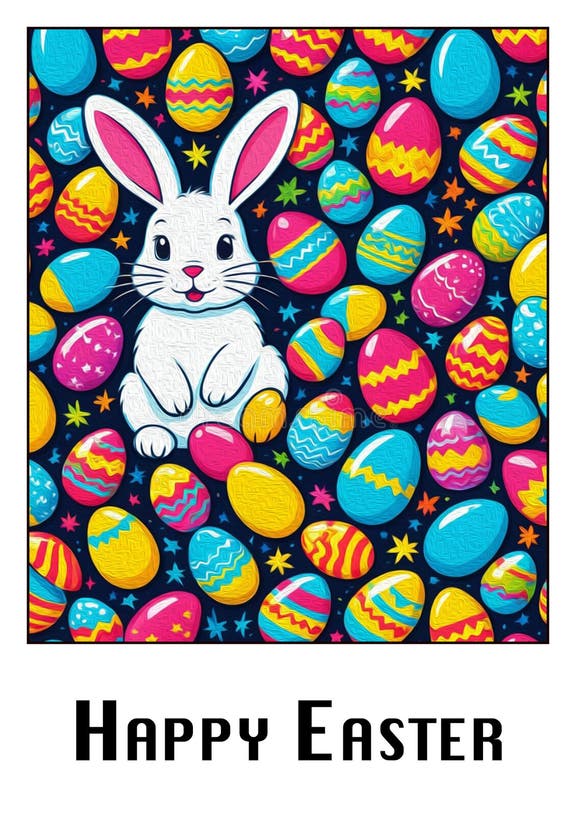 Happy Easter. Card Design. Pattern for Printing on Wall Decorations ...