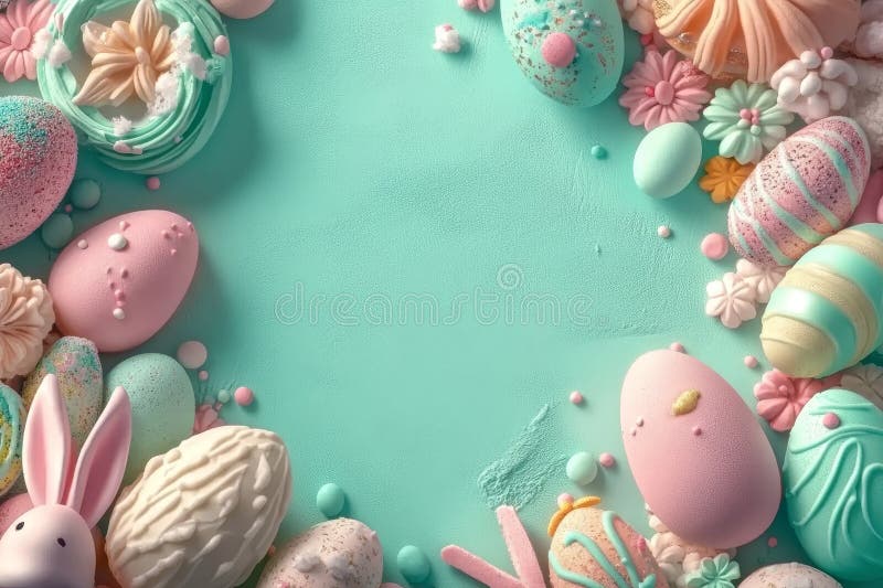 The Happy Easter Card Features a Visually Appealing Flat Lay ...