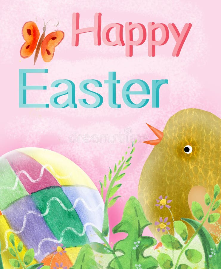 Happy easter vintage card stock illustration. Illustration of happy ...