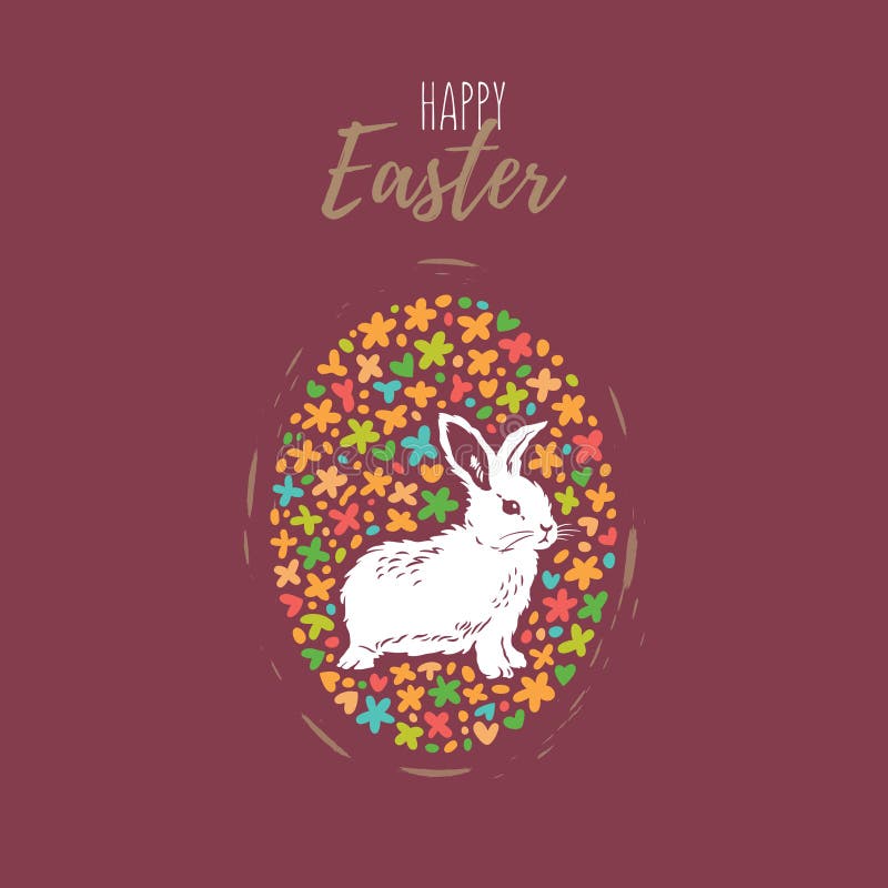 Happy Easter card stock vector. Illustration of gift - 65642603