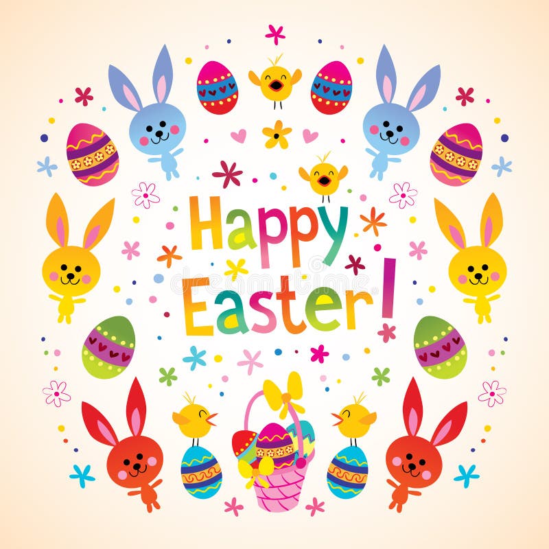 Happy Easter greeting card stock vector. Illustration of scrapbook ...
