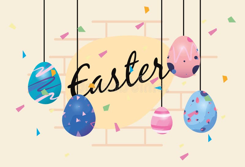 Happy easter card stock vector. Illustration of confetti - 140608142