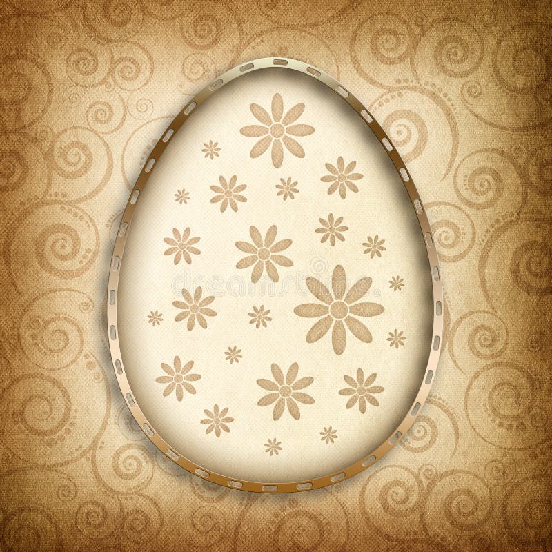 Happy Easter Card - Small Flowers and Patterned Background Stock ...