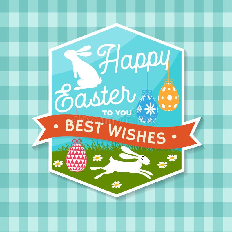 Happy Easter Card, Sticker, Patch. Vector. Typography Design with ...