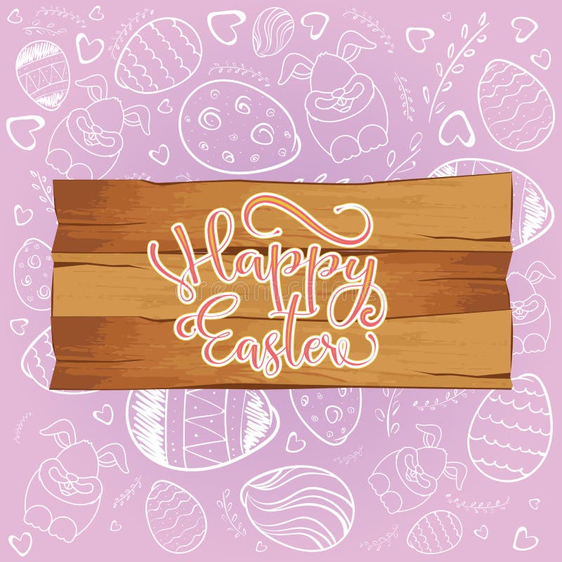 Happy easter poster stock vector. Illustration of decorated - 180300890