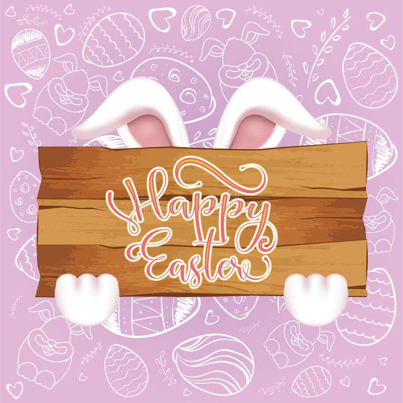 Happy easter card stock vector. Illustration of sign - 214136684