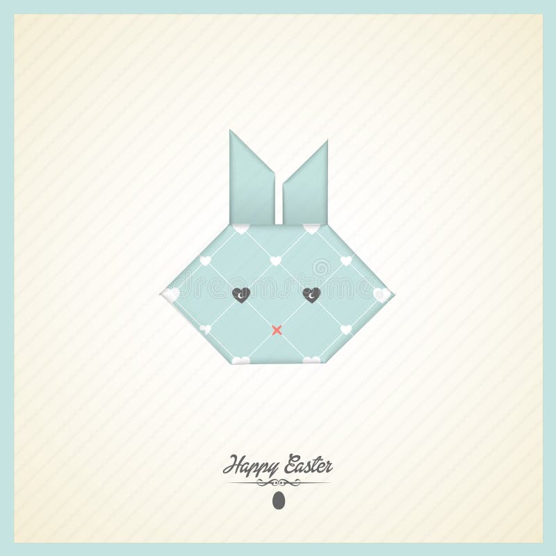 Origami Bunny for Happy Easter Celebration. Stock Illustration ...