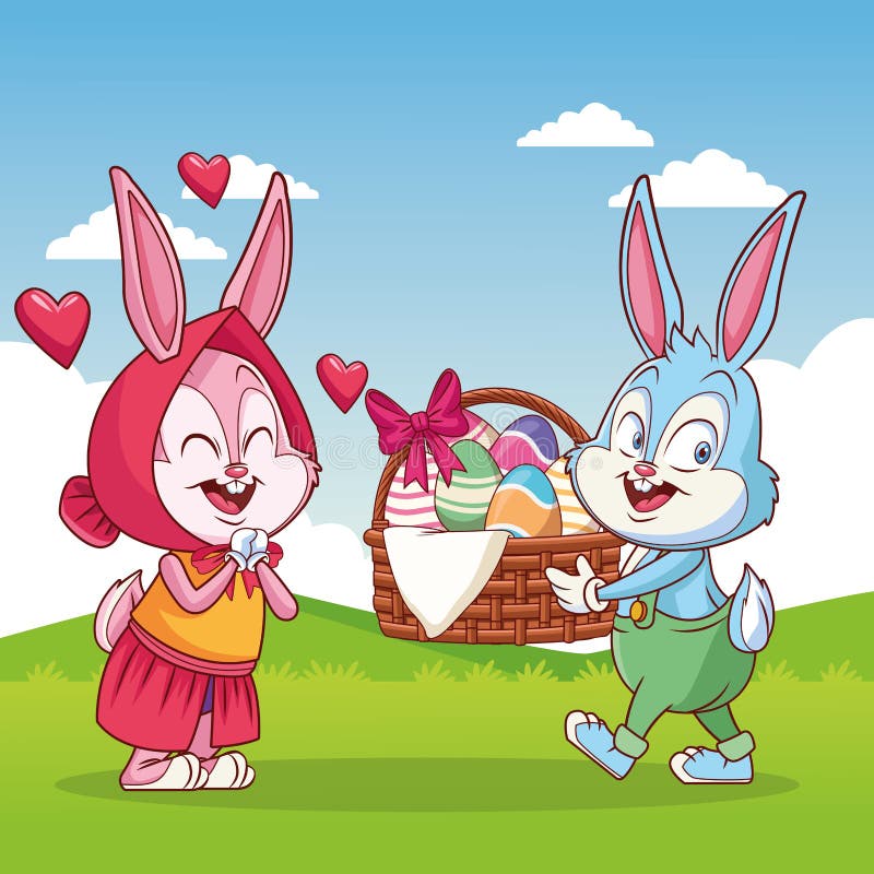 Happy easter cartoon stock vector. Illustration of postcard - 138697010