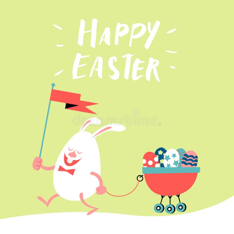 Happy easter cartoon stock vector. Illustration of cartoon - 67847953